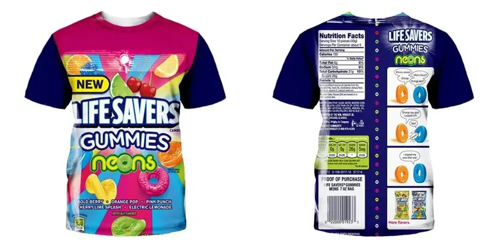 Футболка мужская Life Savers Gummies Neons, XXXL, Розовый