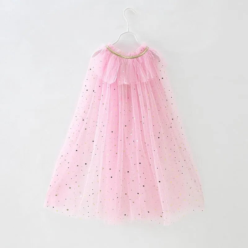 Платье-накидка принцессы для девочек 3-12 лет Size M(70 cm), Розовый, EL0313