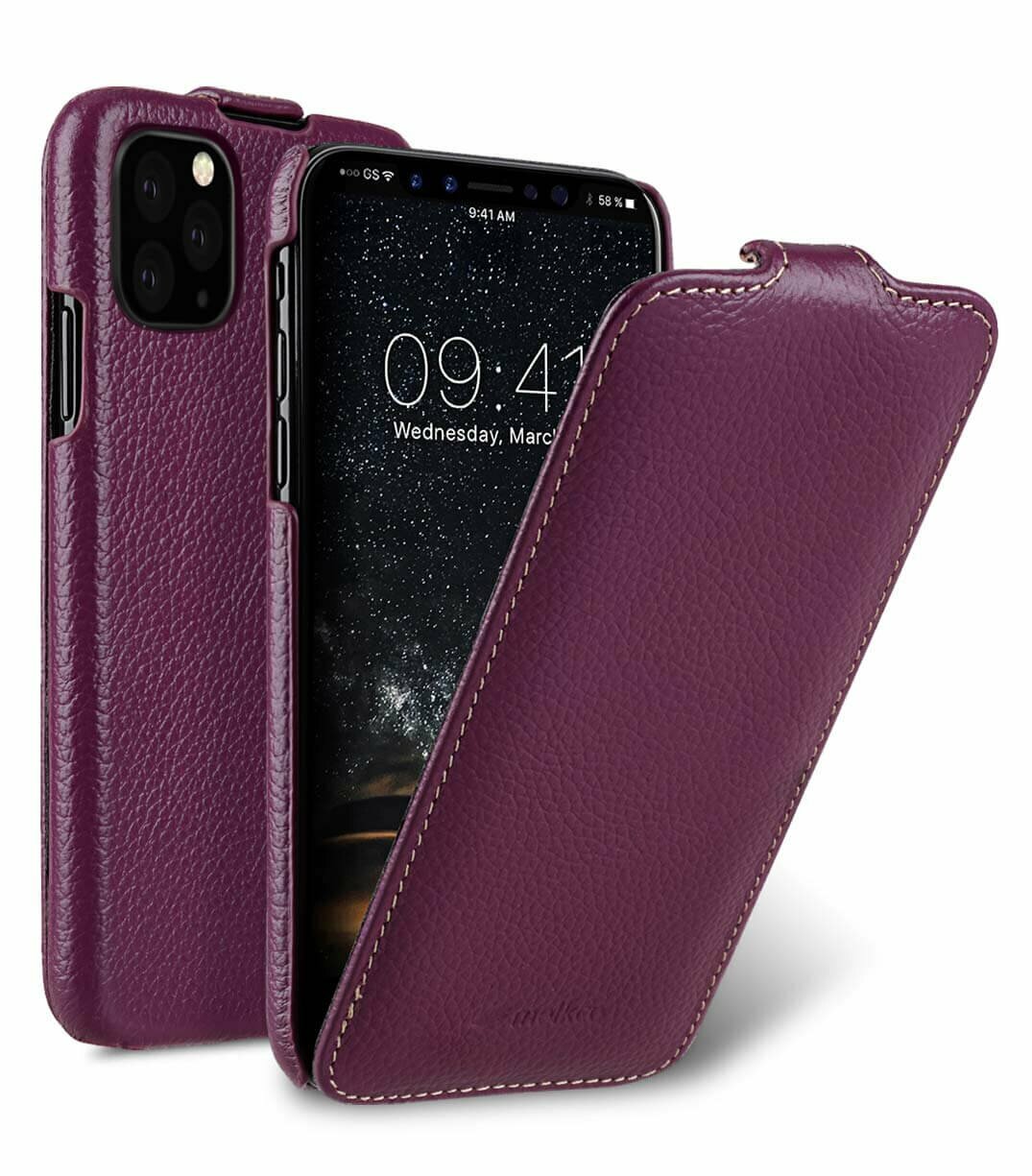 Кожаный чехол флип Melkco для Apple iPhone 11 Pro Max - Jacka Type - сиреневый