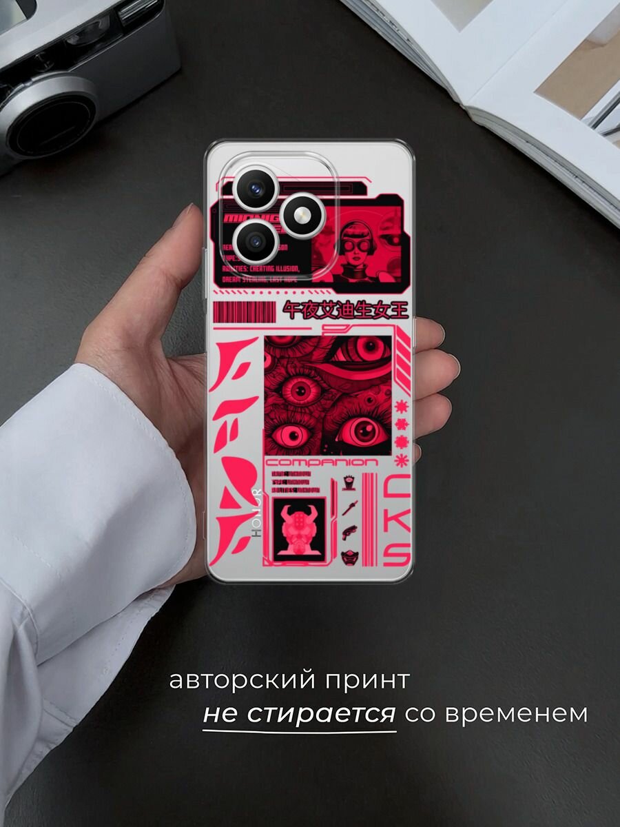 Чехол на Honor X8d / Хонор X8d с принтом Mionight queen, прозрачный — фото 1