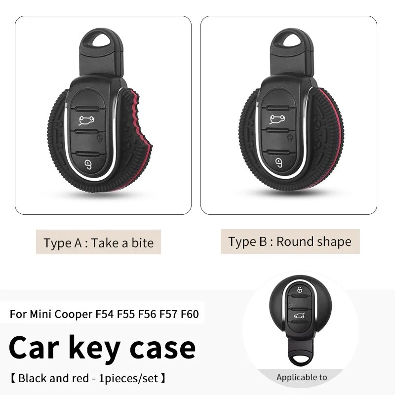 Чехол для ключа Mini Cooper F54-F60, Black and red, Type B