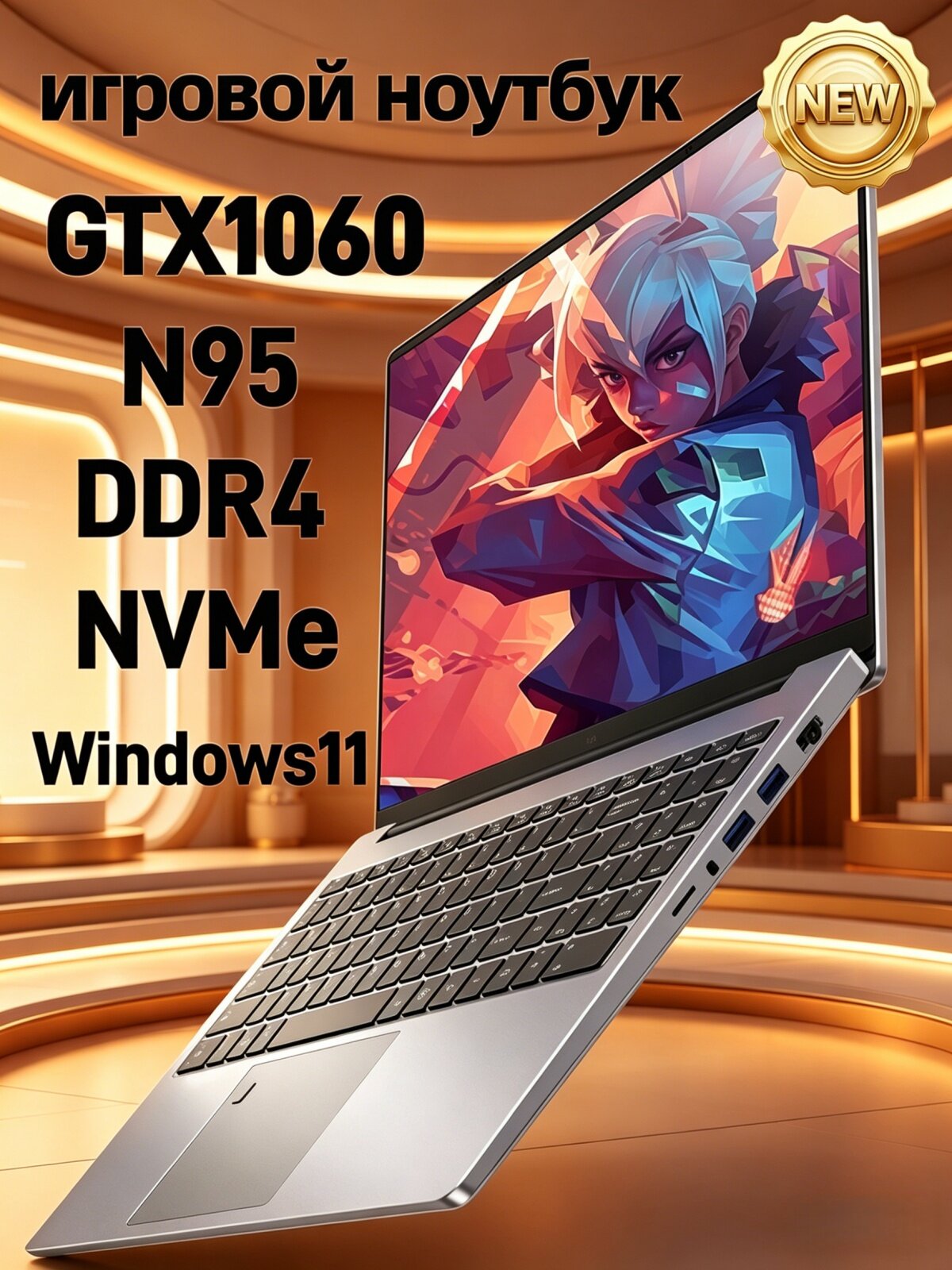 15.6" intel N95 gtx1060 видеокарта Премиальный игровой ноутбук для работы и учебы ноутбуки noutbuk ультрабук Windows11
