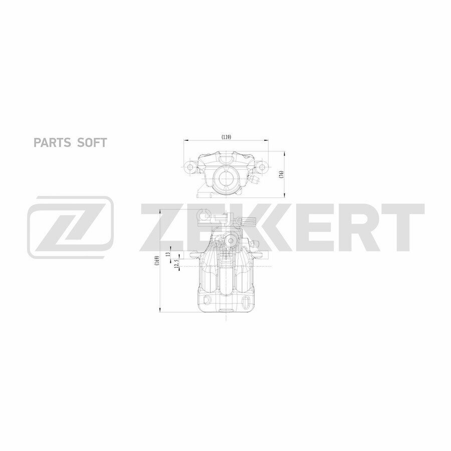 ZEKKERT BS-8377 Тормозной суппорт задний правый Mitsubishi Carisma 95- Volvo S40 98- V40 98- ()