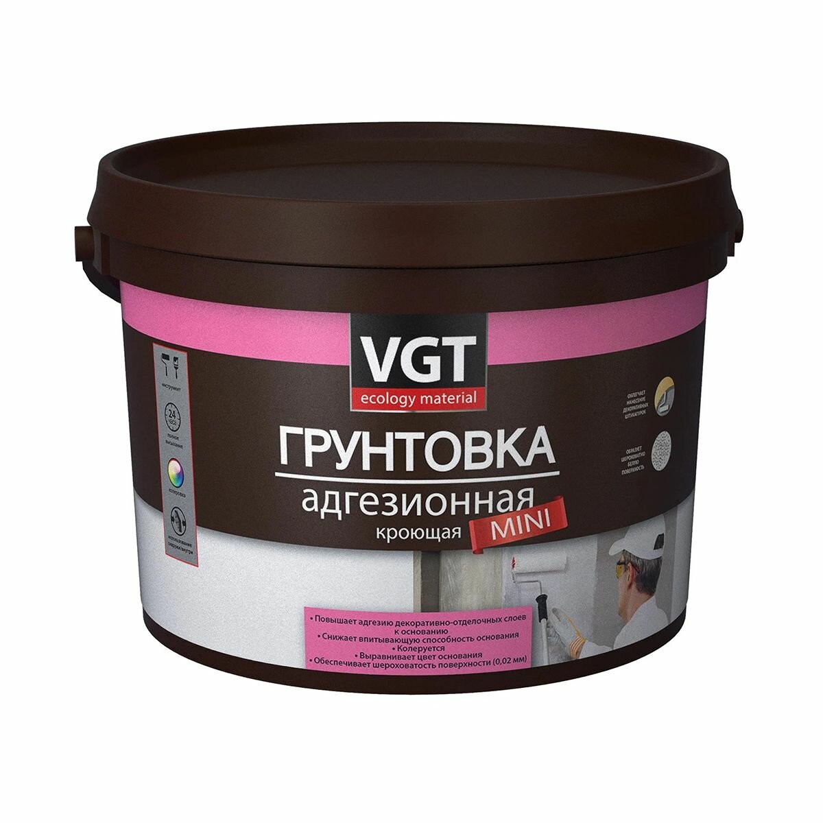 Грунтовка VGT ВД-АК-0301 Mini, адгезионная, кроющая, 3 кг 26336