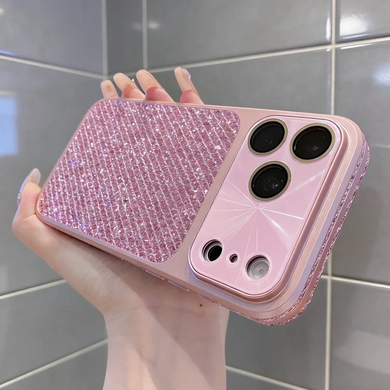 Роскошный блестящий чехол для телефона со стразами для iPhone 17 16 iPhone17 Про Макс, Розовый, PK