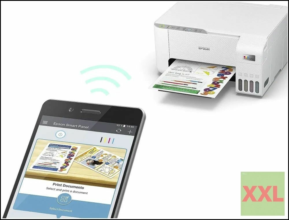 МФУ Струйное Epson L3256, белый, черный матовый