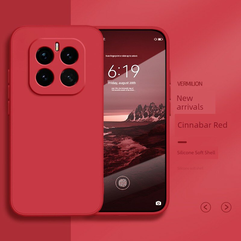 Чехол для Honor GT Pro из жидкого силикона, вермиллионовый красный, полная защита от падений - одиночный чехол
