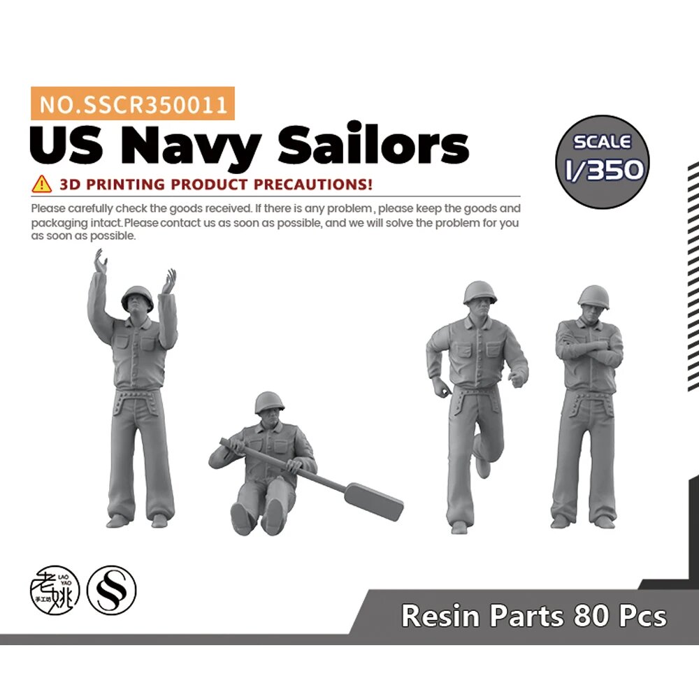 US Navy Sailors 1/350, Resin Parts 80 Pcs, SSCR350011