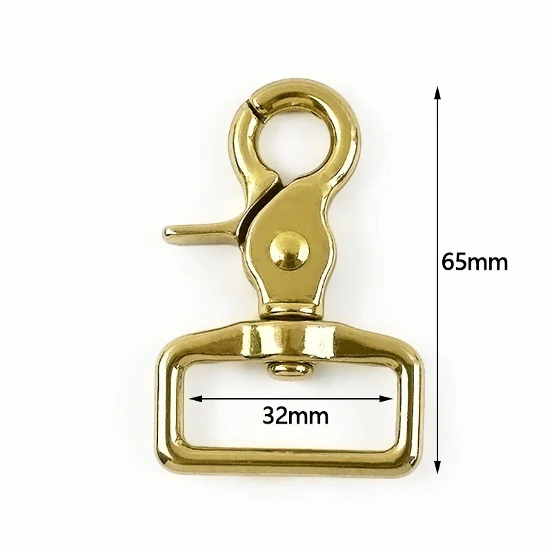 Meetee латунные поворотные карабины-застежки 14-38 мм 5 шт Brass-Square-32mm