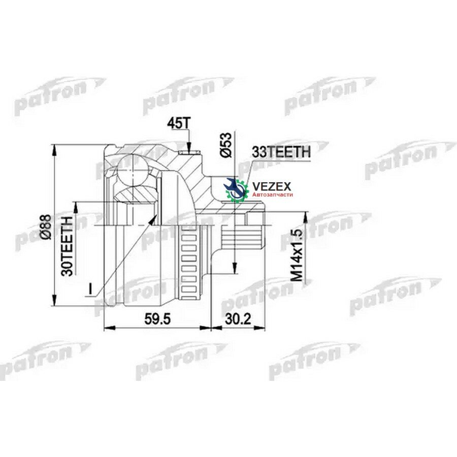 PATRON PCV1239 ШРУС наружный
