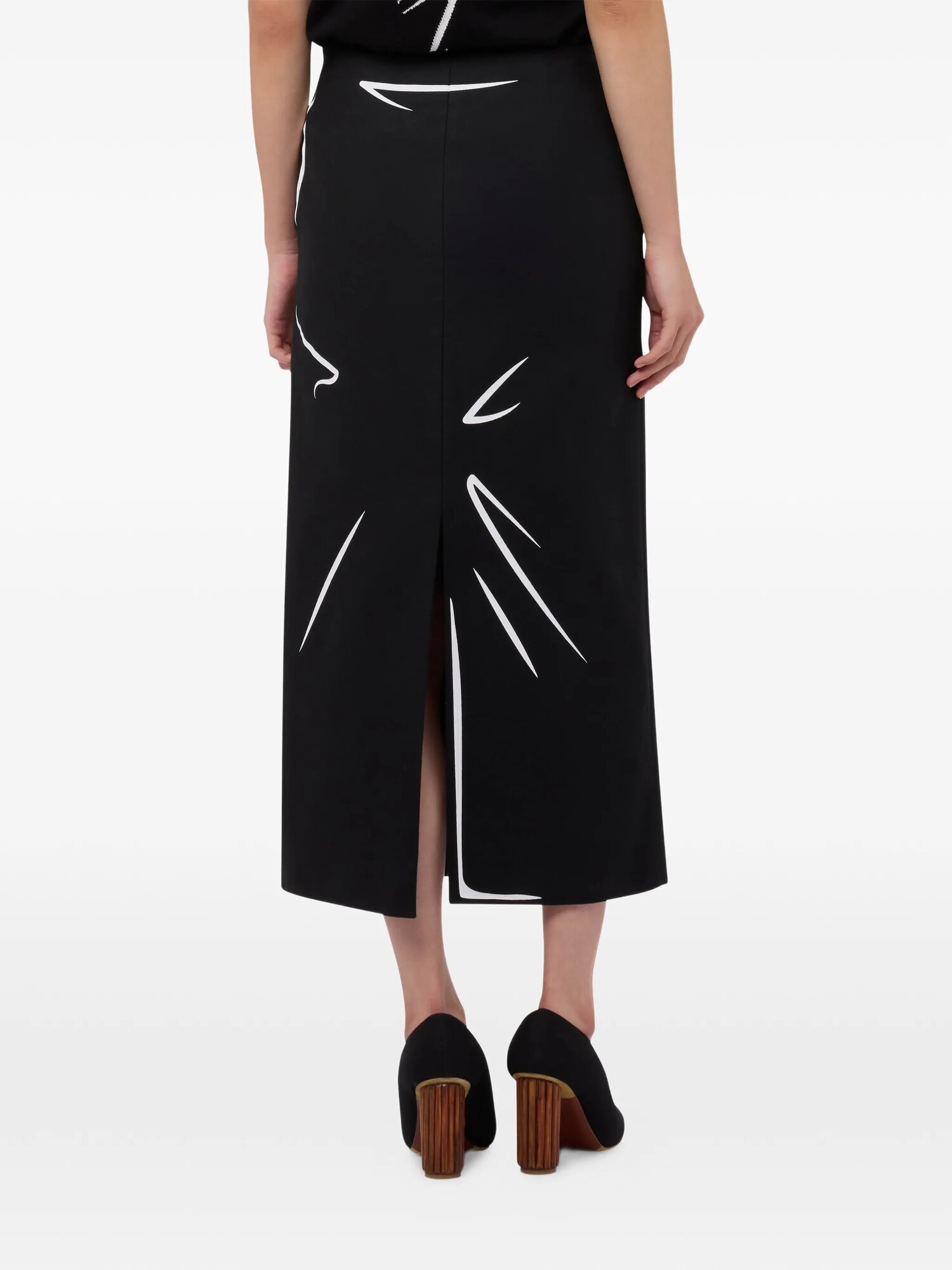 Юбка MOSCHINO Printed cotton midi skirt, размер 46 — фото 1