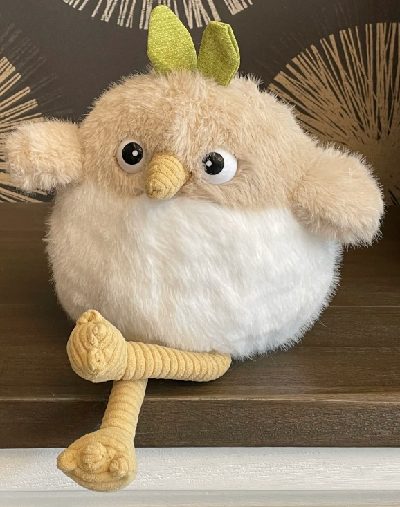 Мягкая игрушка Сова смешная, с бантом 23 см 5206 беж