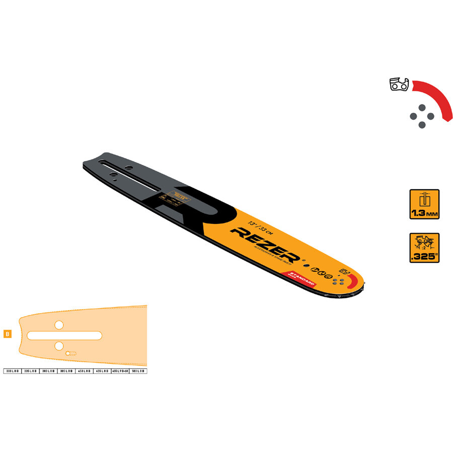 Шина 13" 0,325" 1,3 56зв Rezer (Hus137, 142, 340, 345, 353, 435-450)