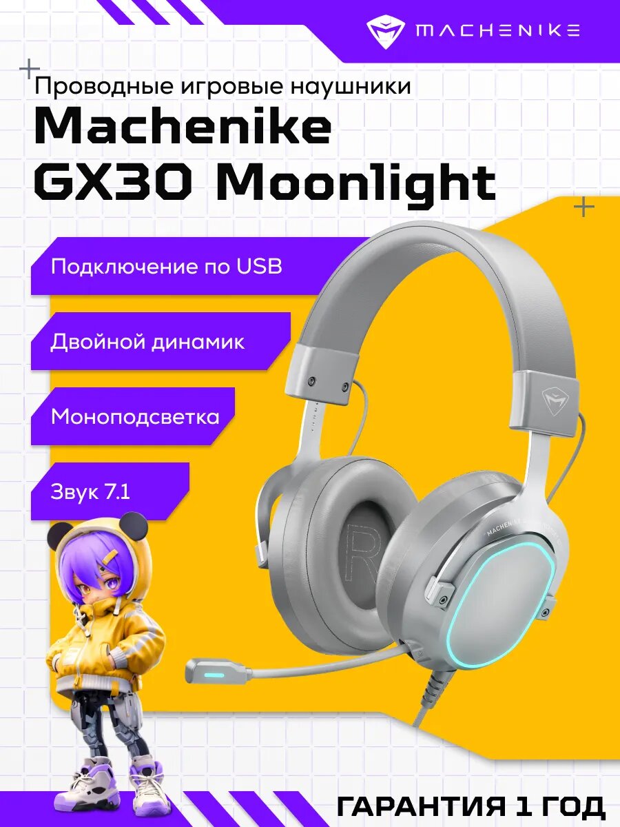 Проводная гарнитура игровая Machenike GX30 Moonlight