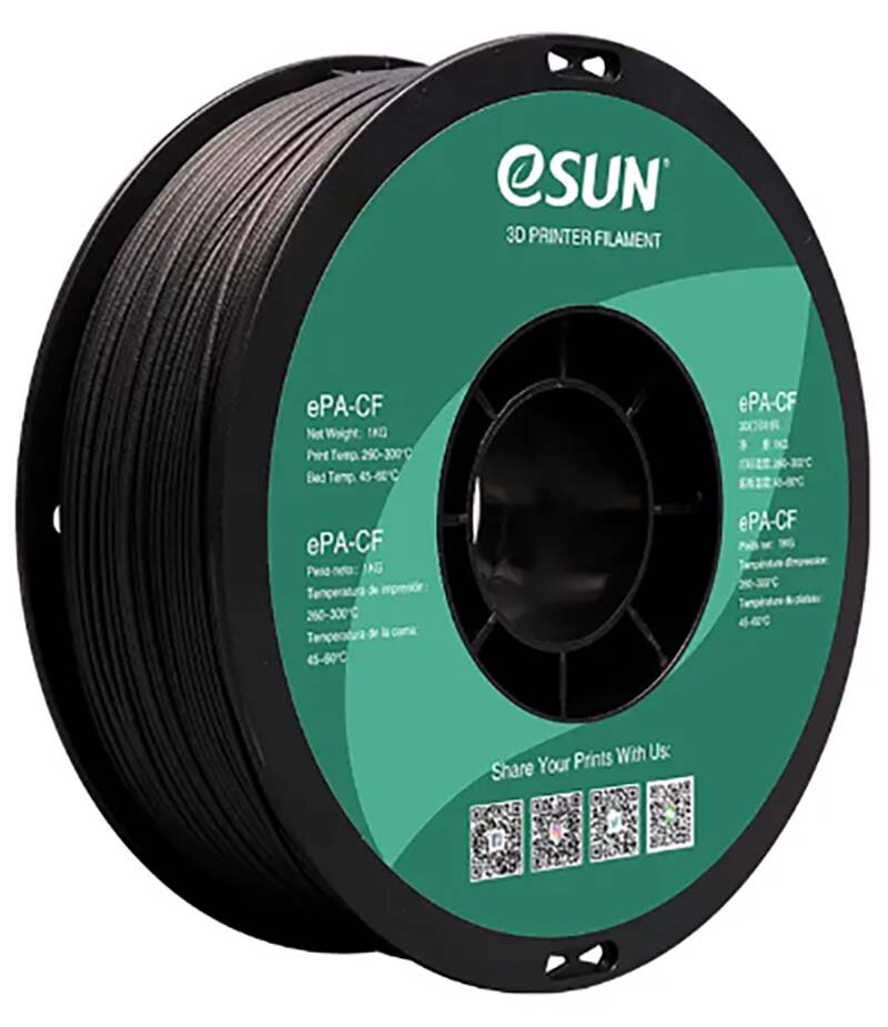 Пластик ESUN PA-CF Black Черный 1,75 мм (1 кг)