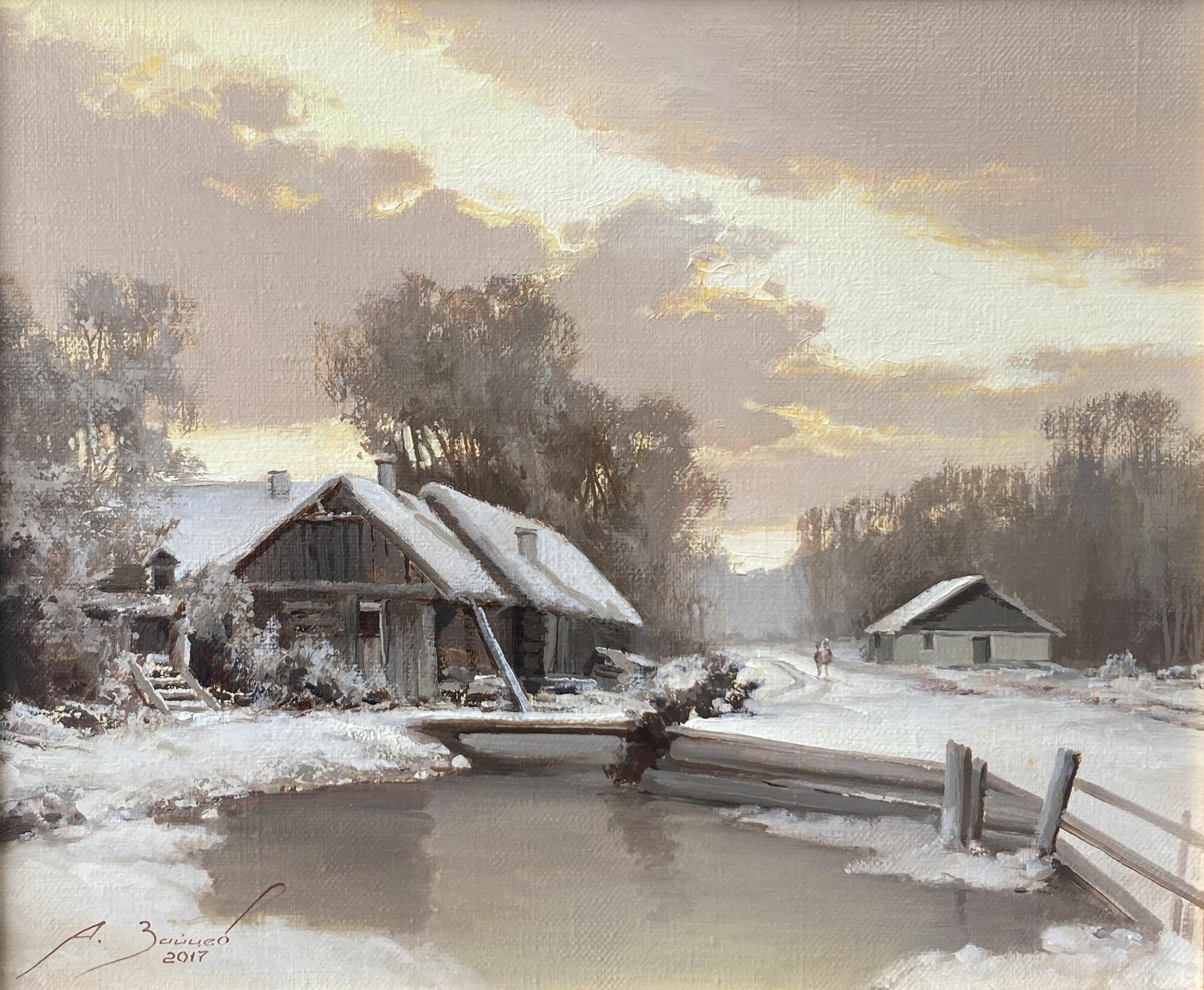 ART-Salon at Oktyabrskaya "Мартовский вечер", 25х30 см, холст, масло, авторская работа