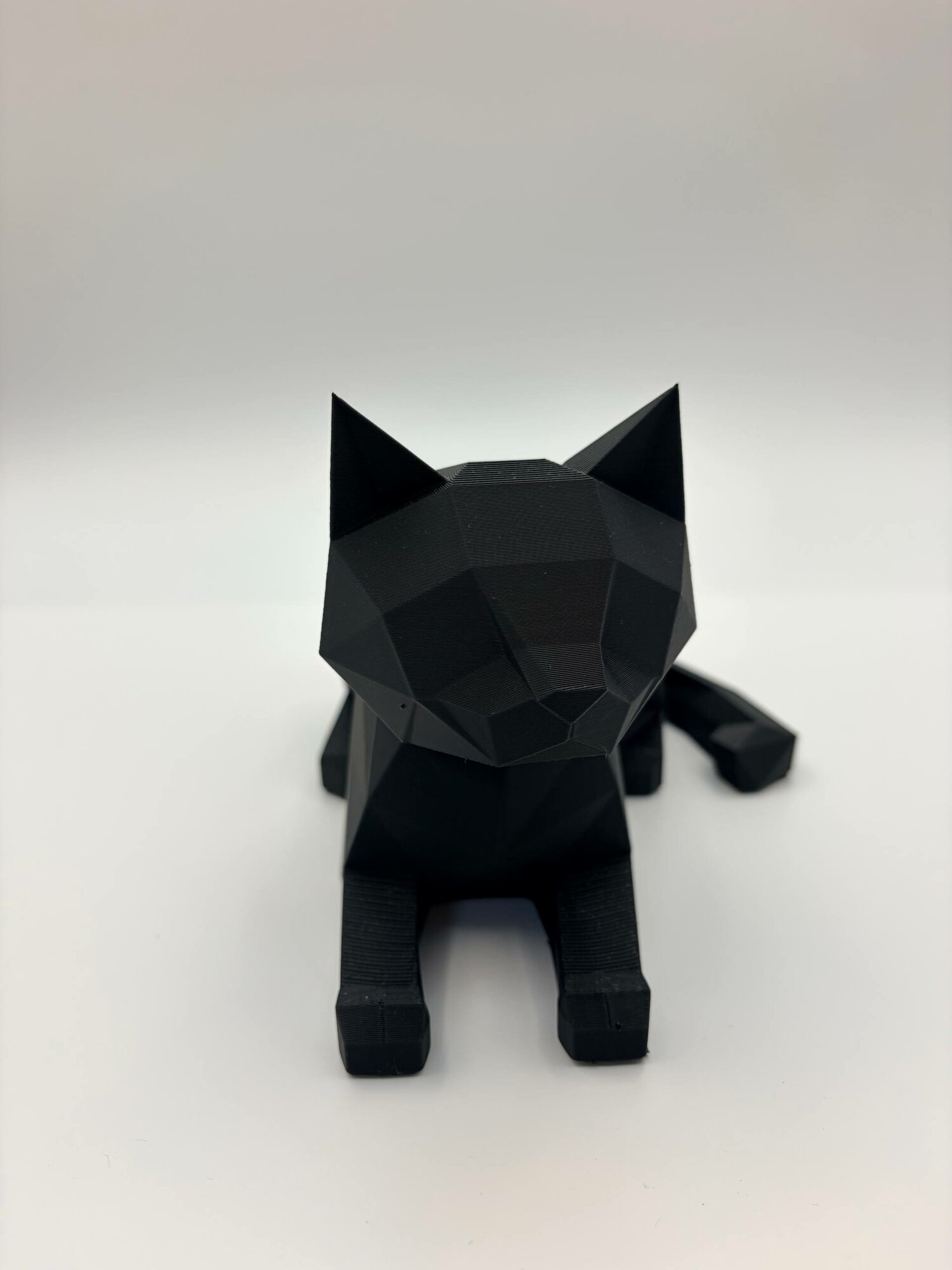 Статуэтка кот low poly, фигурка кошки минимализм