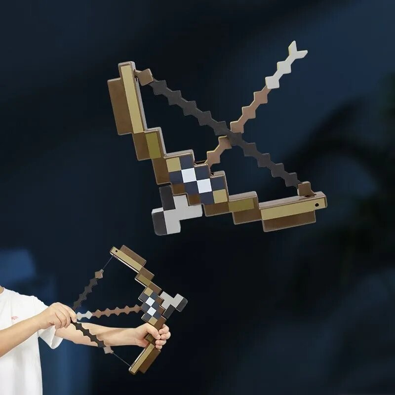 Игрушка: Функциональный лук из Minecraft со стрелами , Безопасный пластик , Подарок для фанатов Майнкрафт