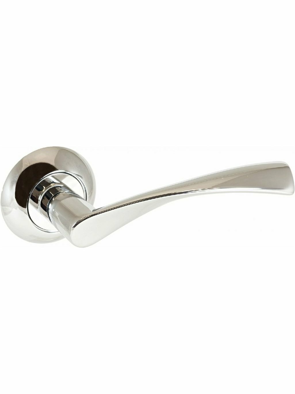 Ручка дверная Аллюр оскар CP (1320) 00010907, хром, на круглой розетке, комплект из 2 штук, алюминиевый сплав для дверей