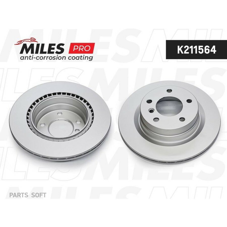 MILES K211564 Диск тормозной BMW 1 E81/E87/3 E90/91 1.6-3.0 05- задний вент. D=300мм. ()