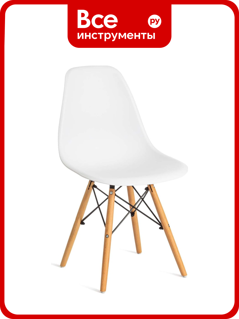 Стул Tetchair Cindy eames mod. 1801 / 1 шт. в упаковке дерево бук/металл/сиденье пластик, 45x51x82 см, white белый 20229