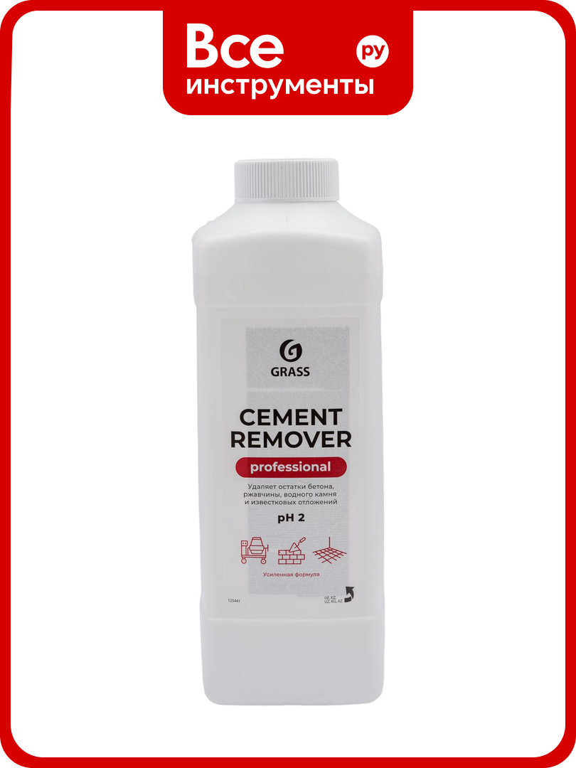 Средство для очистки после ремонта Grass Cement Remover канистра, 125441, 1л 125441, пластиковых