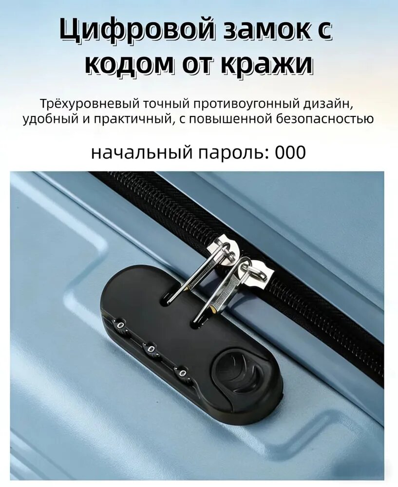 Чемодан , голубой — фото 1