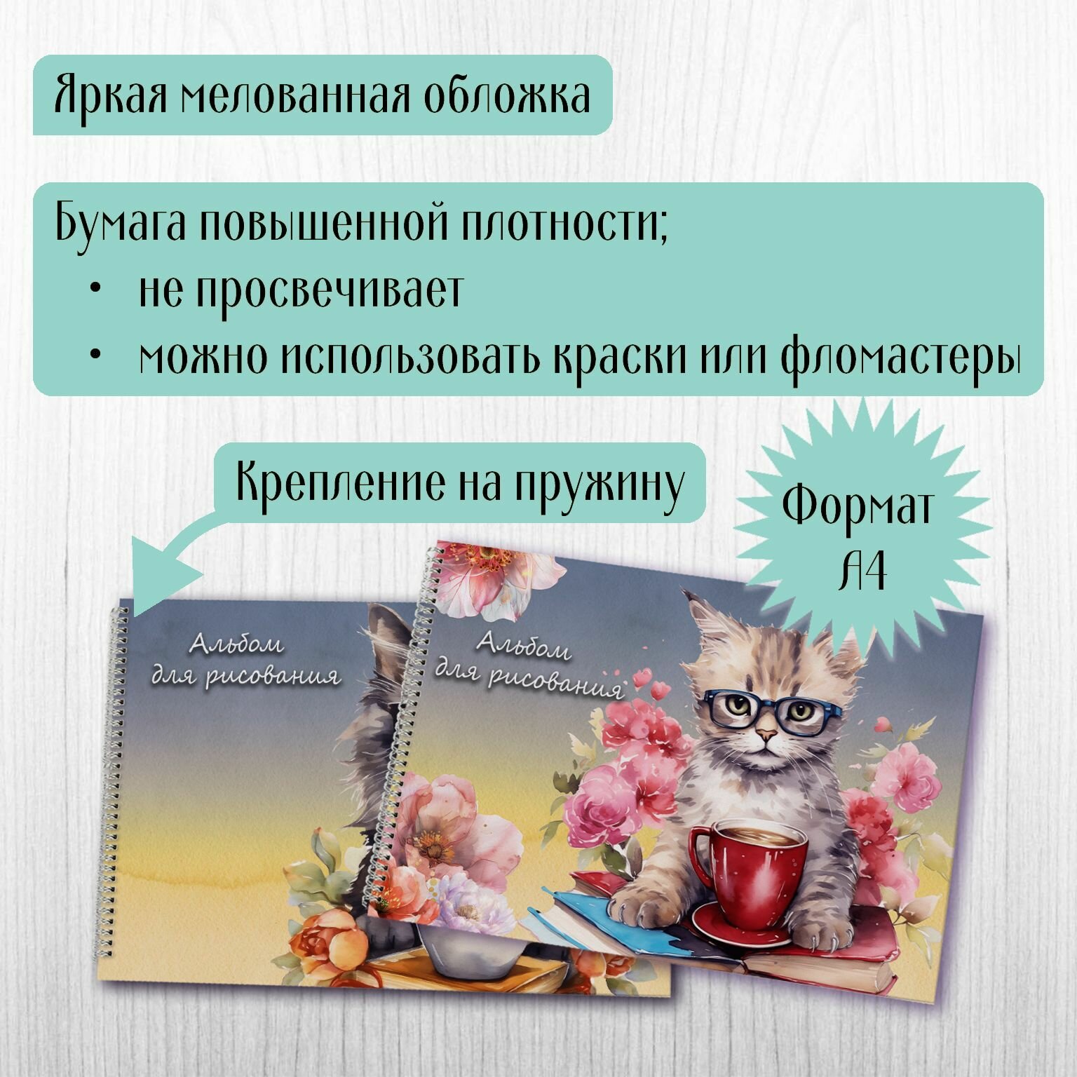 Альбомы для рисования Котики — фото 1