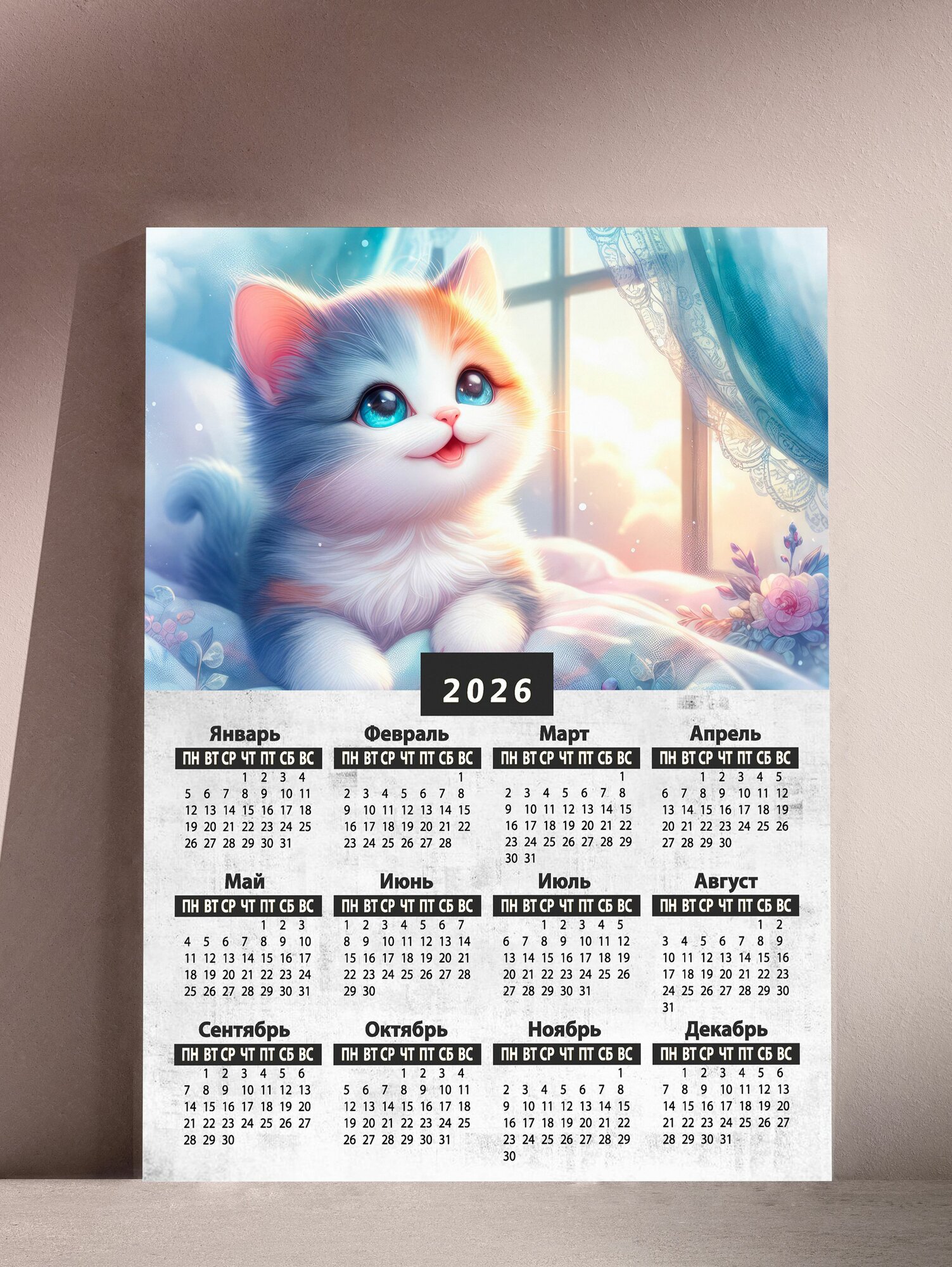Календарь 2026 Котик