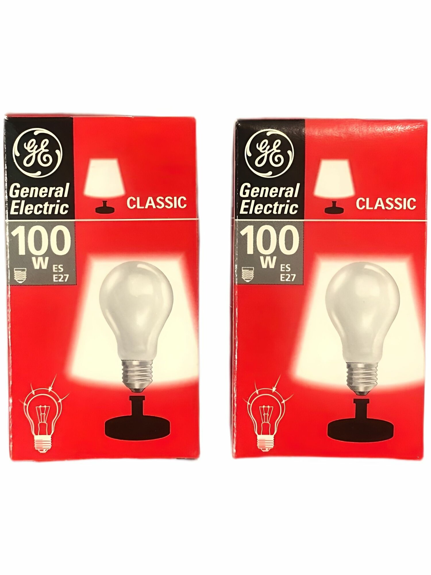 Лампа накаливания General Electric E27 100W матовая -2 штуки Венгрия