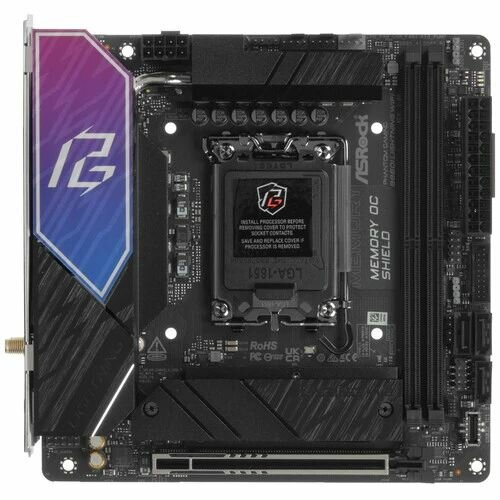 Материнская плата ASRock B860I Lightning WiFi - LGA 1851, Intel B860, 2xDDR5-6400 МГц, 1xPCI-Ex16, 2xM.2, Mini-ITX