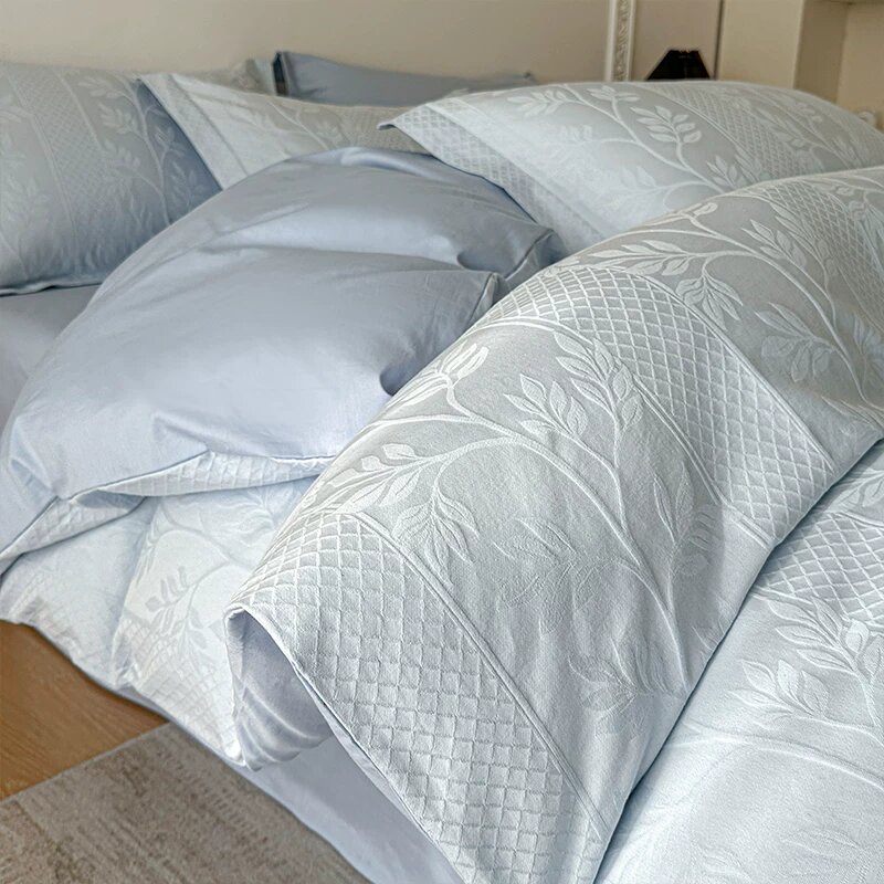 Комплект постельного белья MUJI из четырех предметов во французском стиле с объемным тиснением, из 100% хлопка,