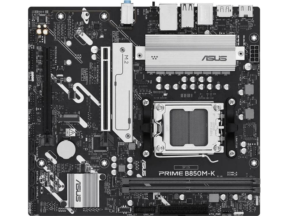 Материнская плата Asus PRIME B850M-K Socket AM5 AMD B850 2xDDR5 mATX AC`97 8ch(7.1) 2.5Gg RAID+HDMI+DP