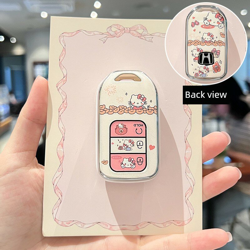 Защитный чехол для ключей Hello Kitty с одинарной оболочкой для Honda Accord Civic