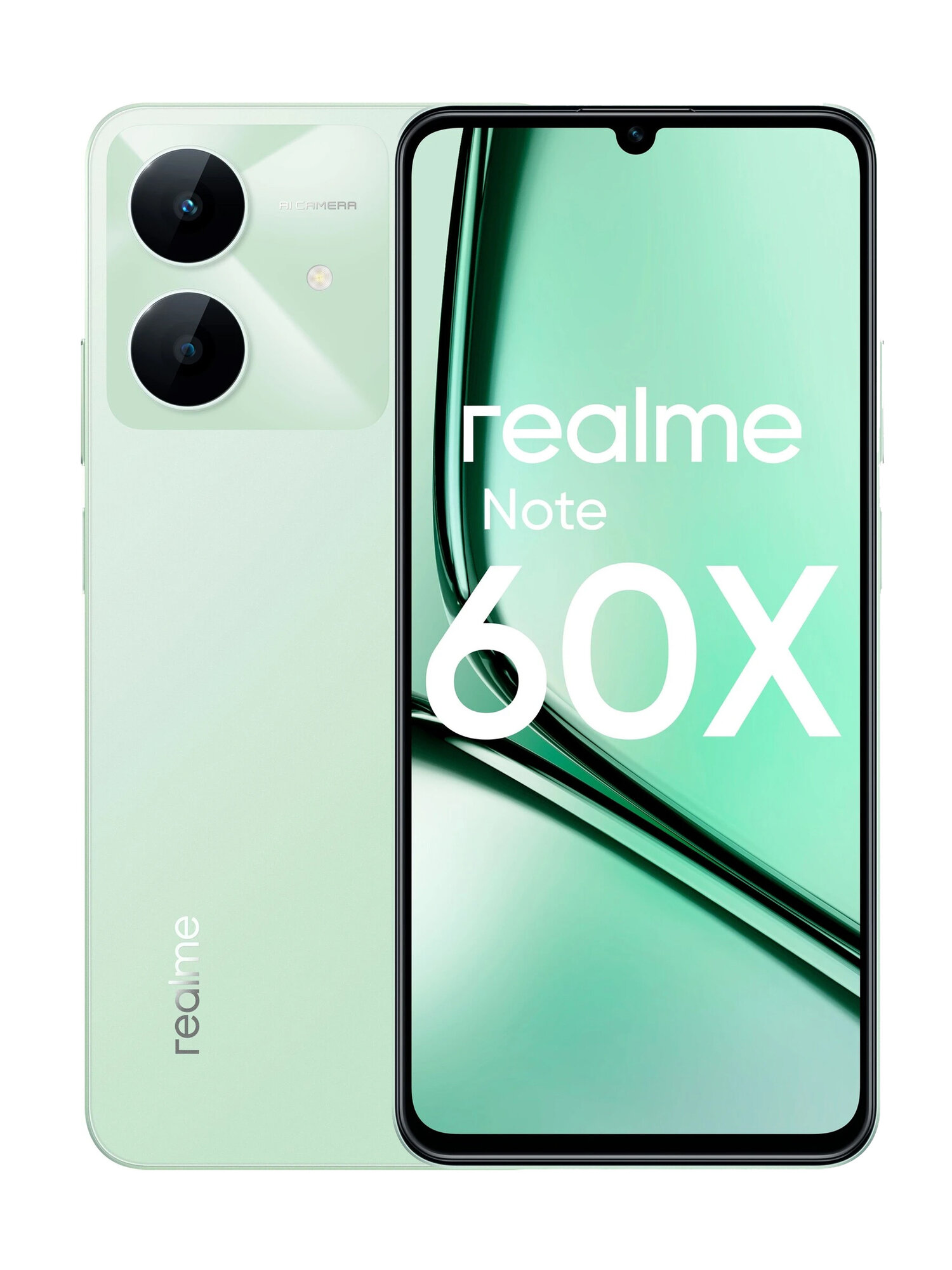 Смартфон realme Note 60x 3/64 ГБ RU, Dual nano SIM, Android 14, зеленый