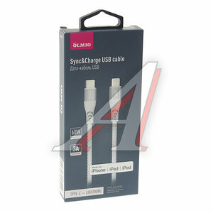 Кабель iPhone (5-)-USB Type C 1.2м OLMIO — фото 1