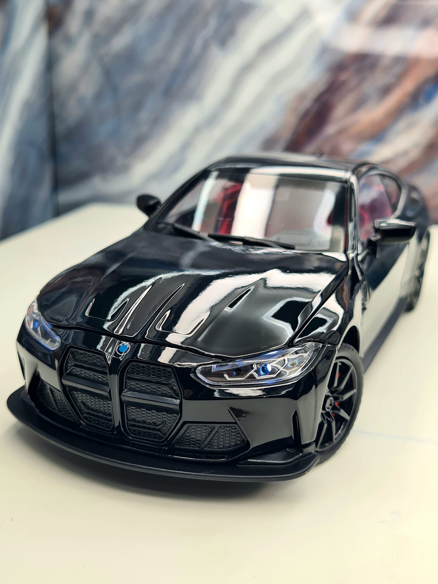 Металлическая машинка "BMW M4 G82", коллекционная, с инерционным механизмом, звук, свет