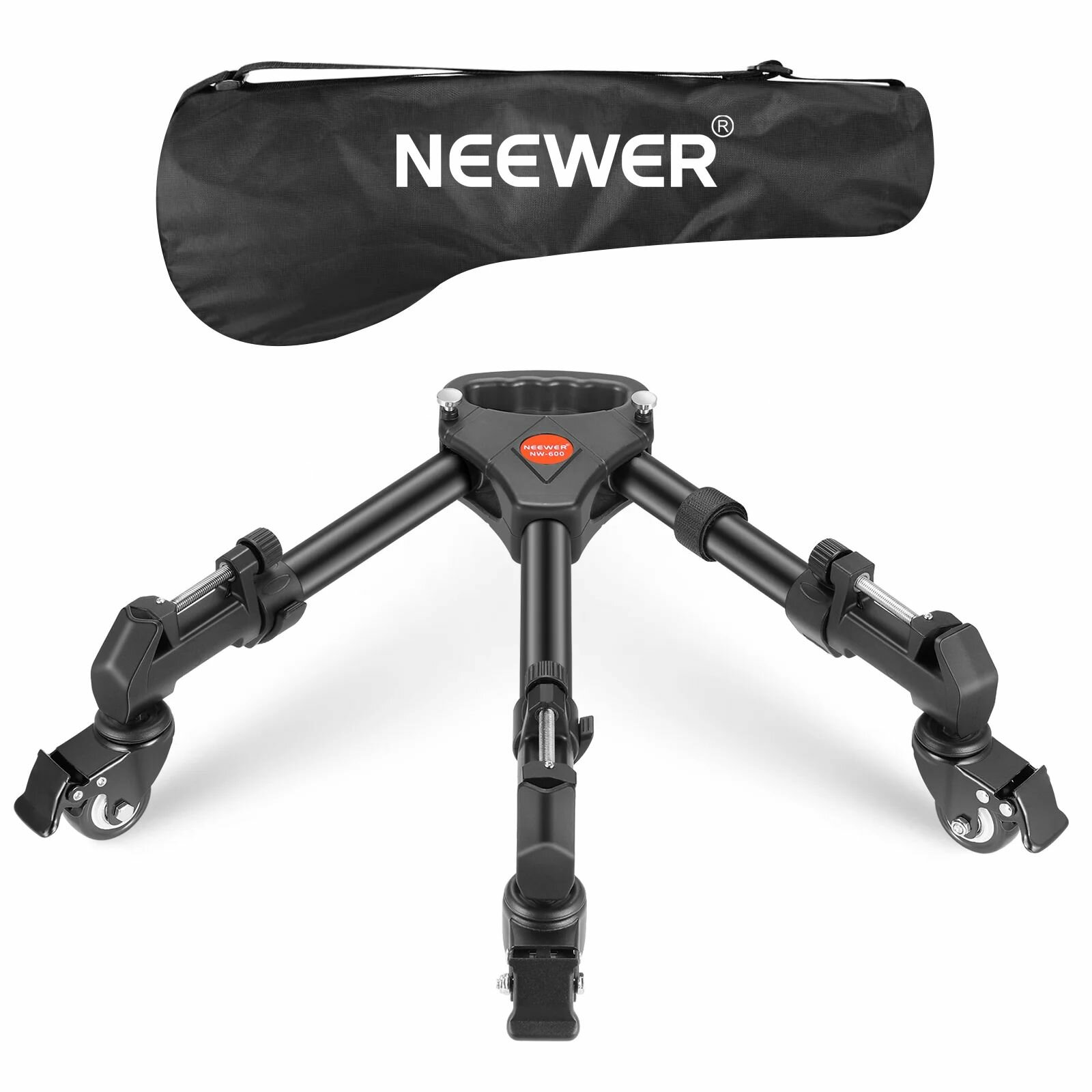 Тележка для фотосъемки NEWER Heavy Duty для штатива с регулируемыми ногами 50 кг 3" колеса с тормозами