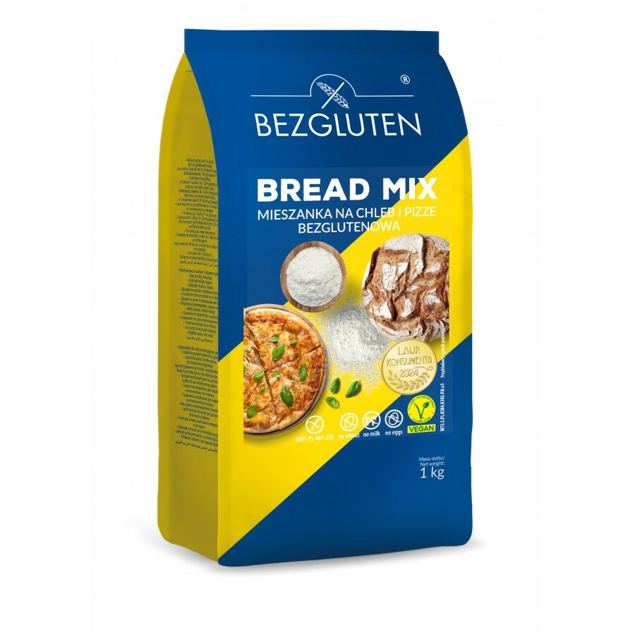 Смесь для хлеба. Безглютеновая смесь для хлеба и пиццы Bezgluten, 2шт x 1 кг