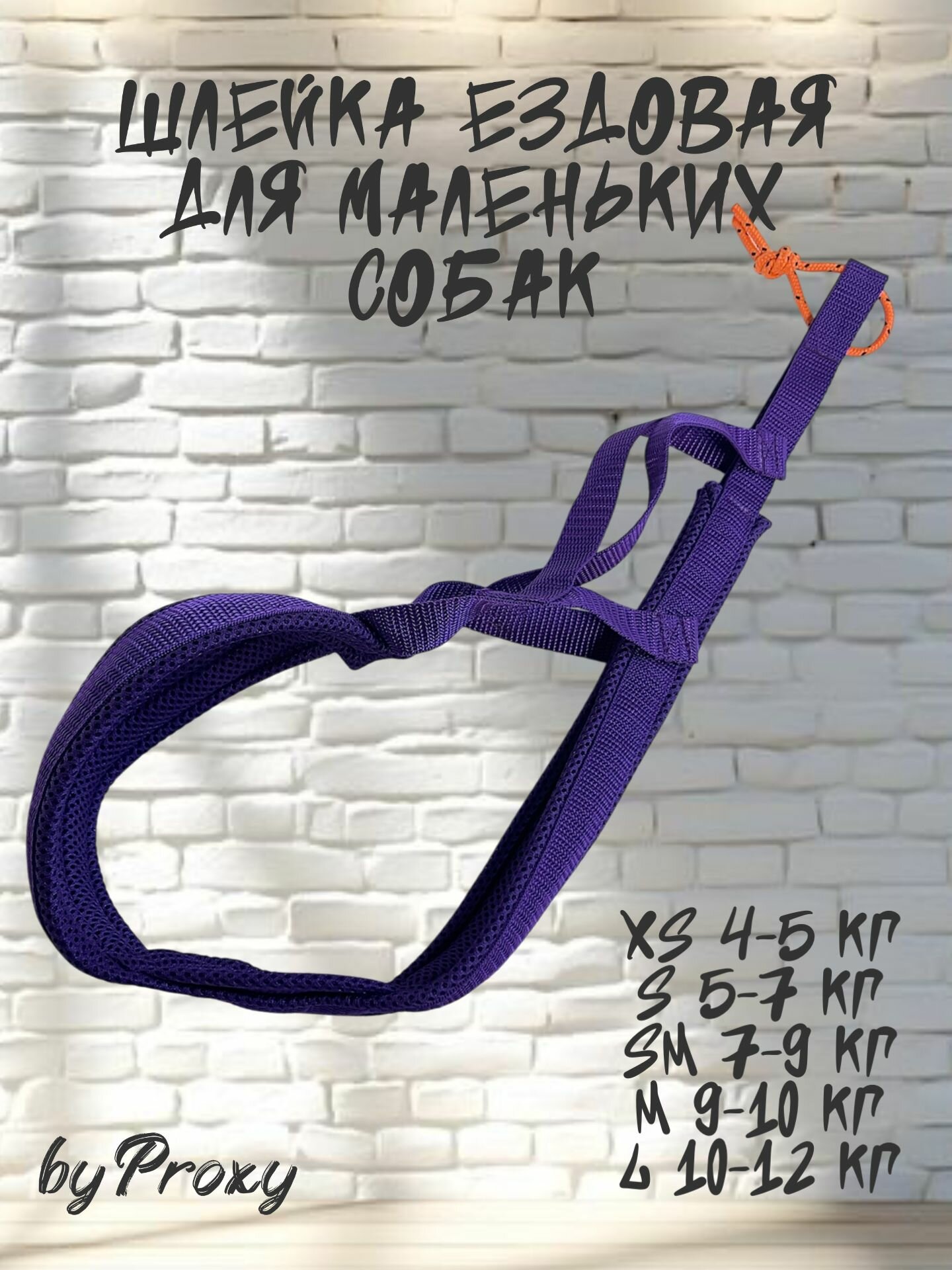 Шлейка ездовая X-back для маленьких пород собак. Фиолет. Mini. M