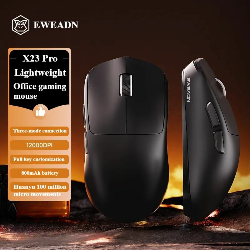 EWEADN X23/X23 Pro Wireless Mouse Трехрежимная мышь для киберспортивных геймеров PAW3311, легкая, весом 56 г, с длительным временем автономной работы, низкой задержкой 1 тыс.