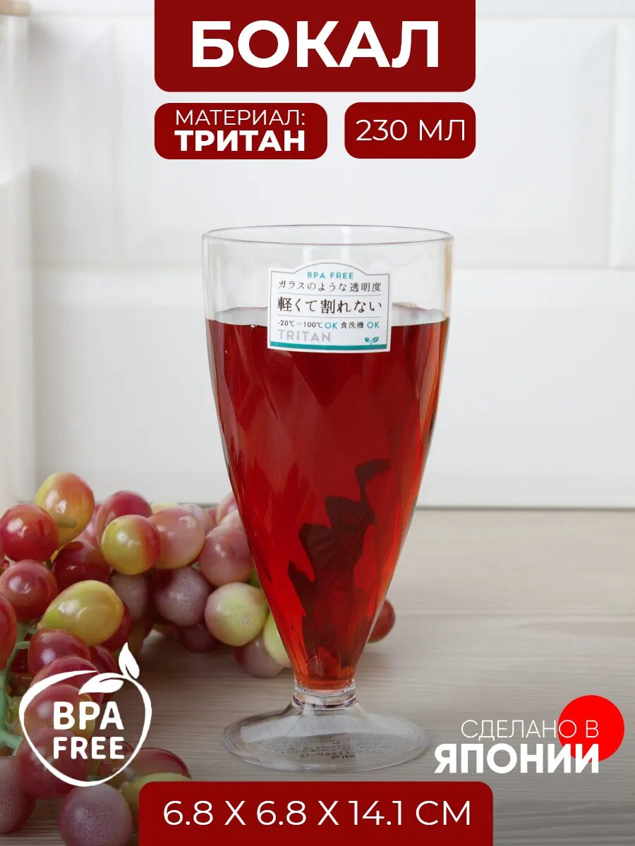 Бокал для вина 230 мл, тритан
