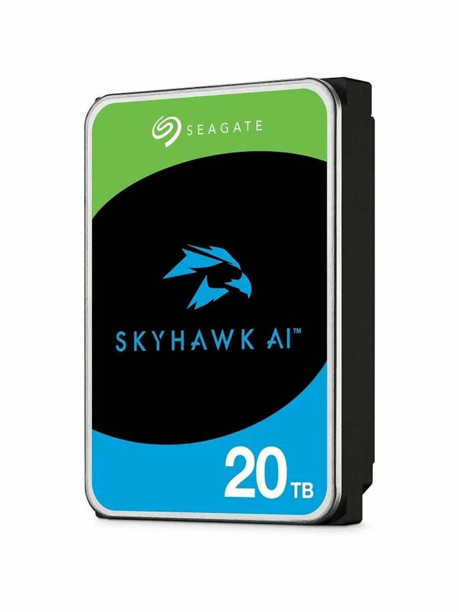 Seagate 20 ТБ Внутренний жесткий диск SkyHawk AI, 3.5", 7200 об/мин, SATA III 6 Гбит/с (ST20000VE003)