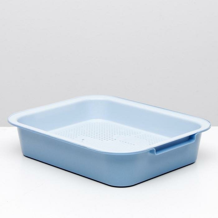 Лоток для кошек Atlantis Plast 38х31,5х8 см, синий