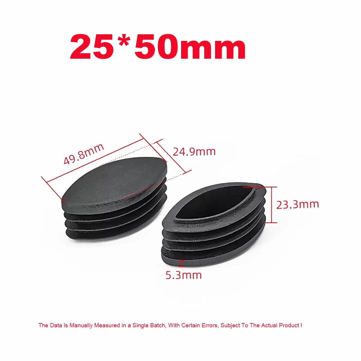 Пластиковая заглушка для мебели в форме оливы 25X50mm 10pcs