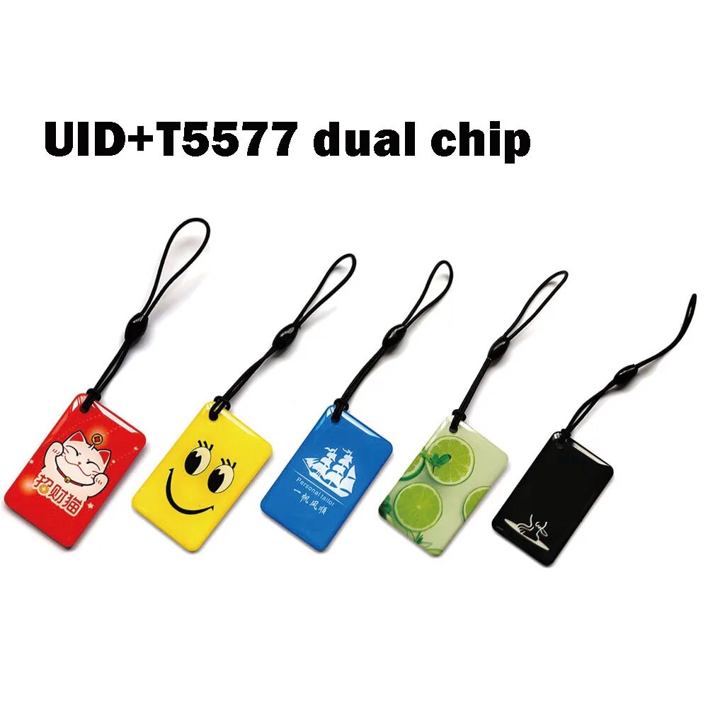 Yakjsp IC-W-T-D03 перезаписываемые RFID брелки 125 кГц/13,56 МГц 10 шт.