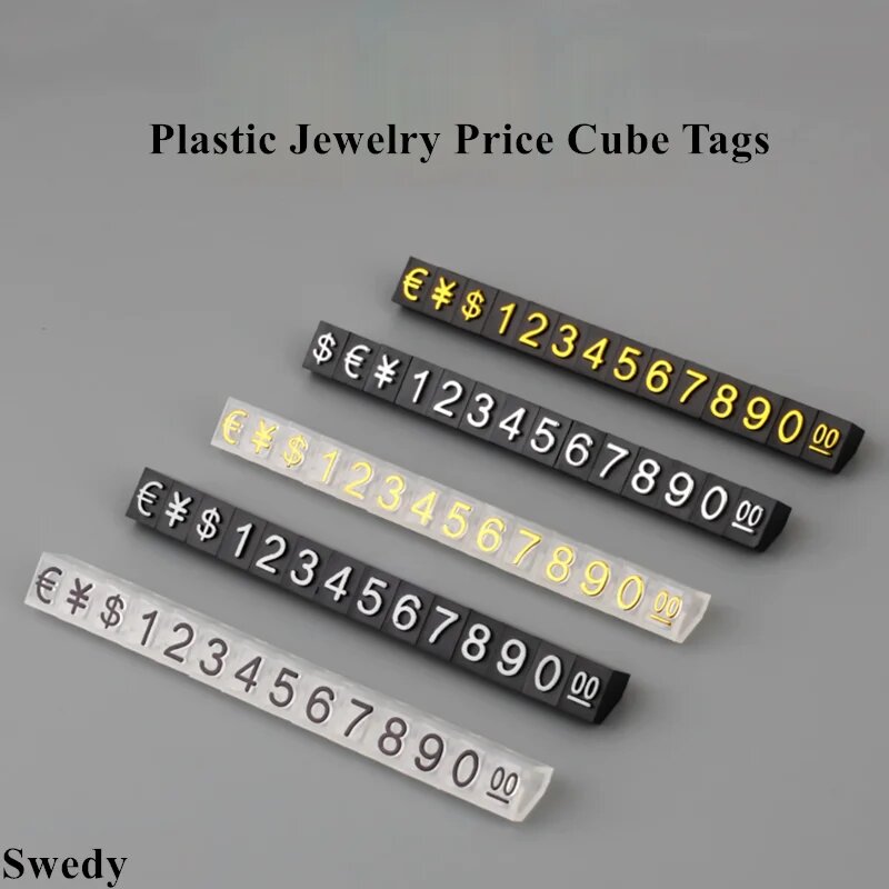 Ценники кубики для ювелирных изделий, Dollar Clear Black, 3x5 мм, 30 шт
