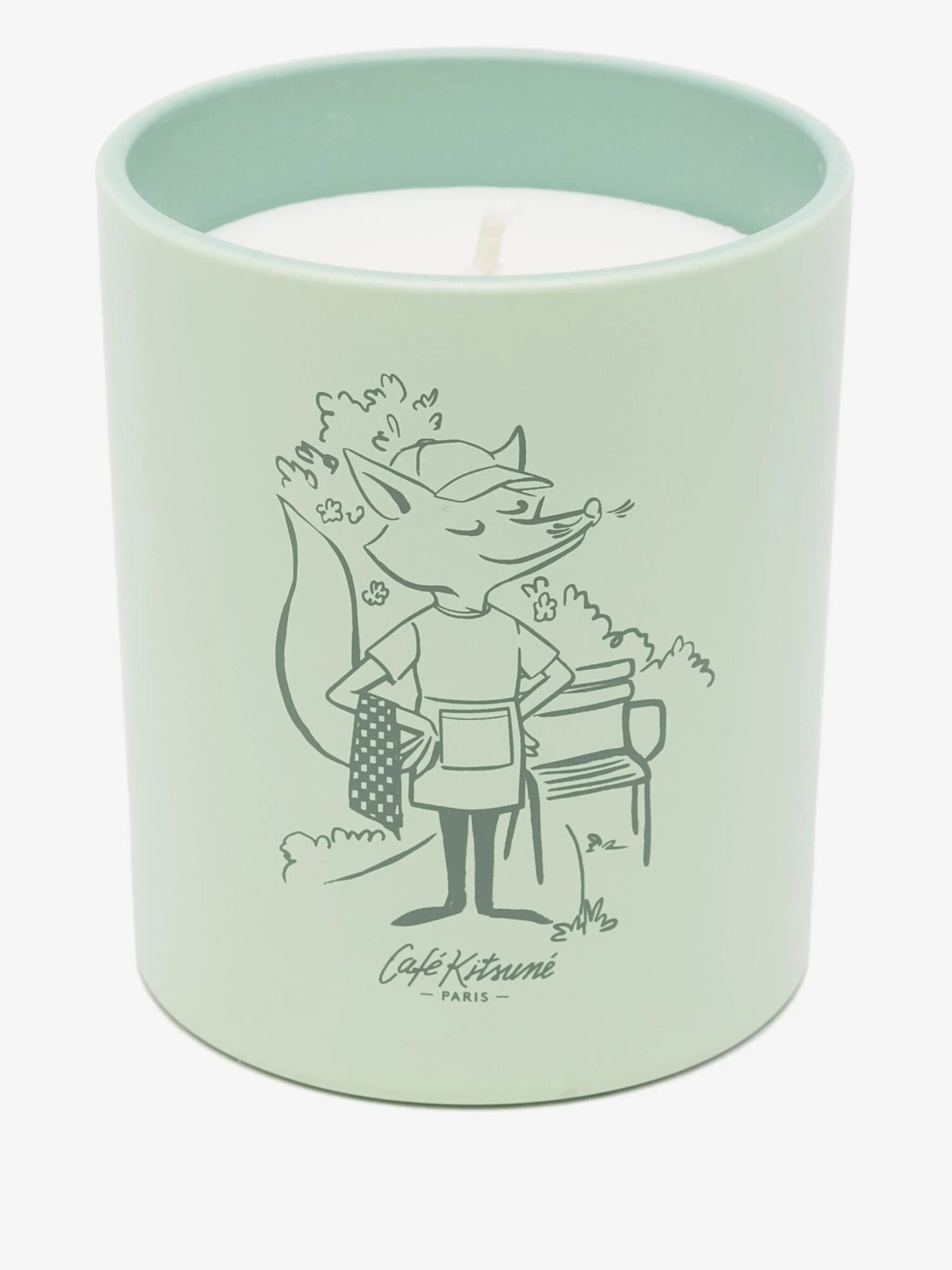 Свеча CAFE KITSUNE Green Garden OneSize, цилиндрическая, диаметр 8 см, высота 9,5 см