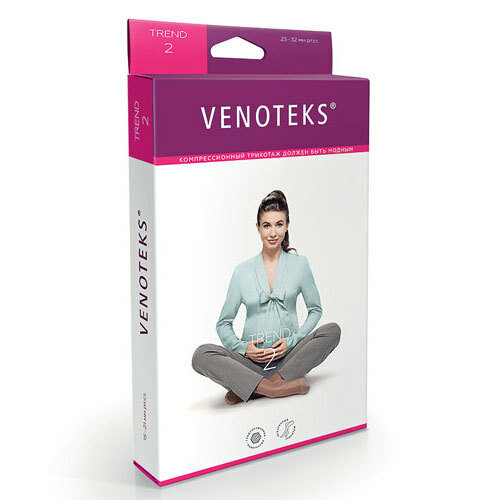 VENOTEKS Х0061538 Колготки для беременных VENOTEKS TREND (2 класс, прозрачные) (S / Черный / Закрытый)
