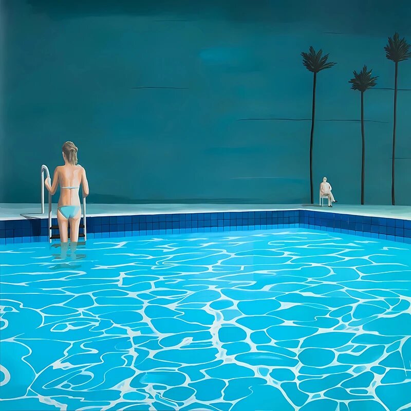 Картина David Hockney "Пейзаж" на холсте 11, 20x20cm Unframed